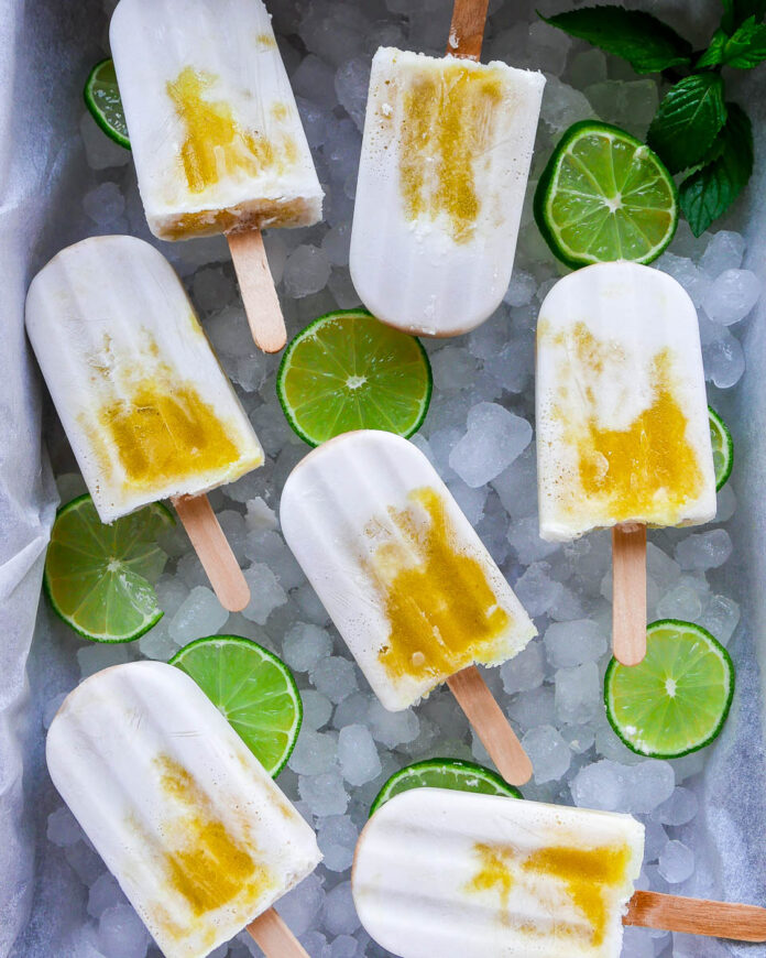 Mango Coconut Popsicles - Six Hungry Feet - Dairy-free