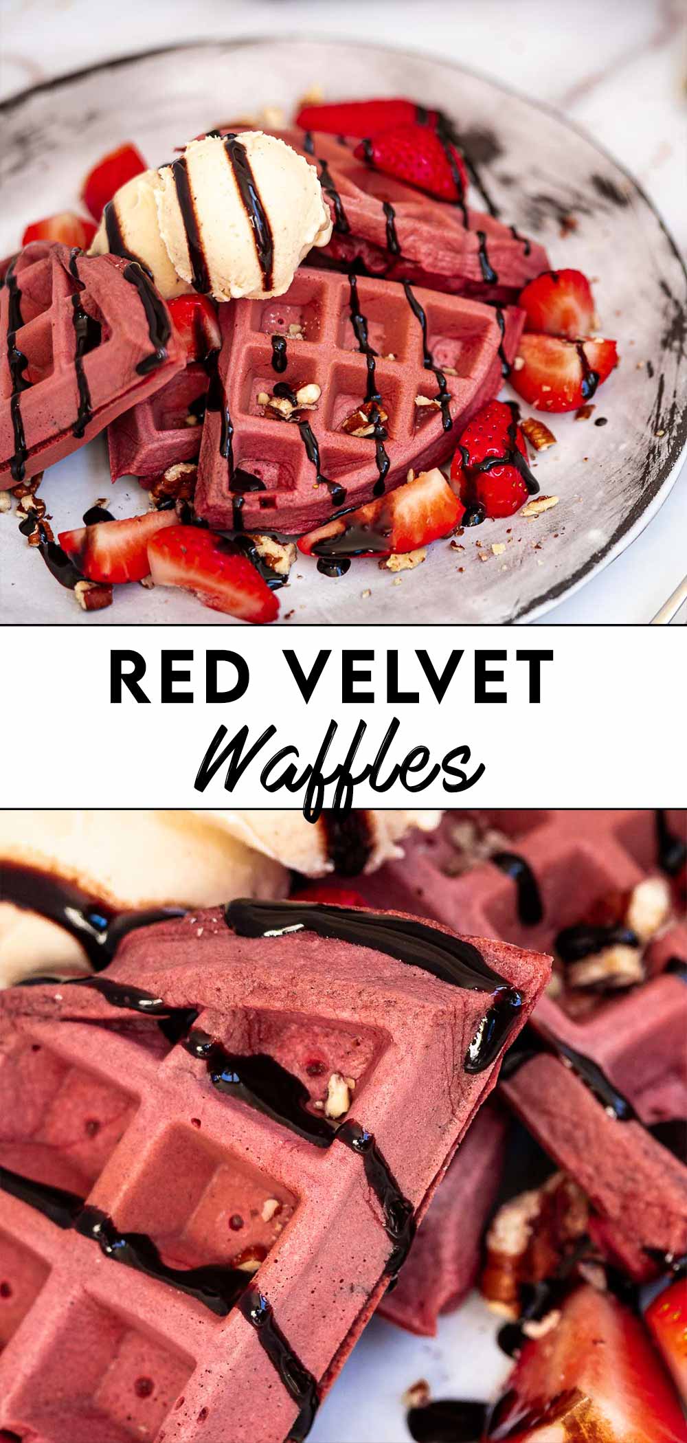 Red Velvet Waffles (Dairy-free) - Six Hungry Feet Recipes