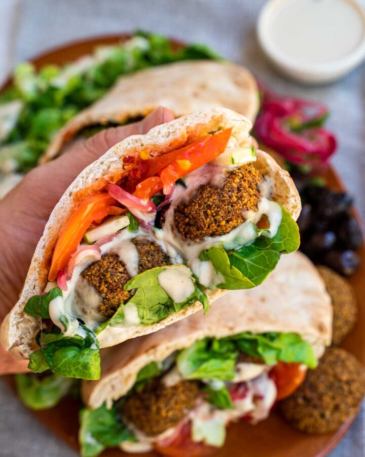 Falafel Pita Sandwich - Six Hungry Feet