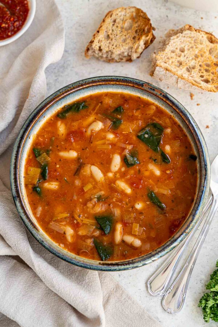 Tomato and White Bean Soup - Six Hungry Feet
