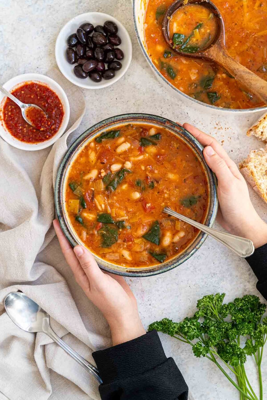 Tomato and White Bean Soup - Six Hungry Feet